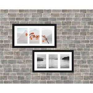 Wall Decor | 8x14 Black Collage Picture Frames 2 Pack Displays Three ...